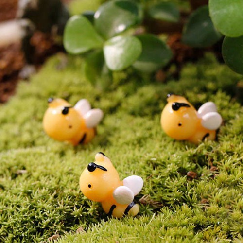Mini Bee Figures Bee Statues Mini Honeybee Figurines Cartoon Gardening ...