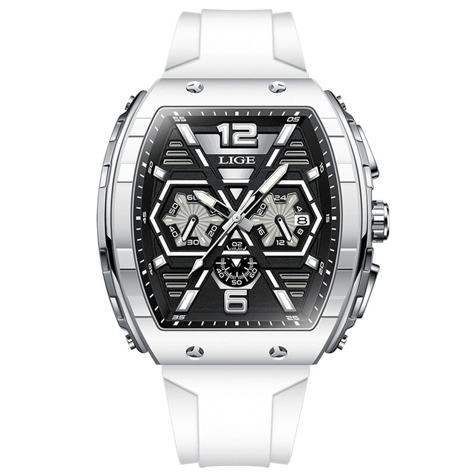 LIGE FOXBOX Men Rectangle Watch Chronograph Wristwatch Student Boy ...