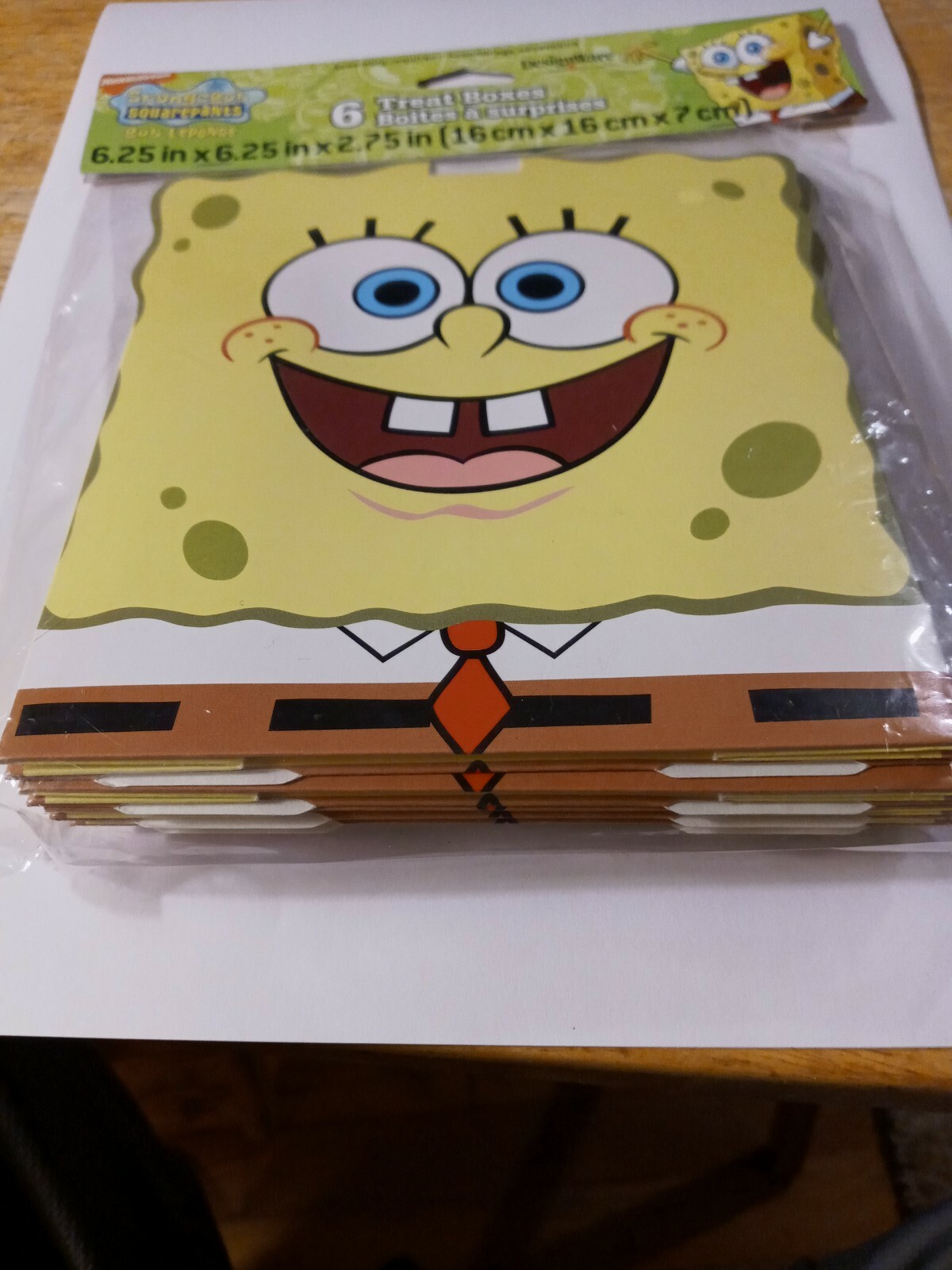 6 Pack SpongeBob Squarepants Designware Party Gift Treat Boxes. Brand ...