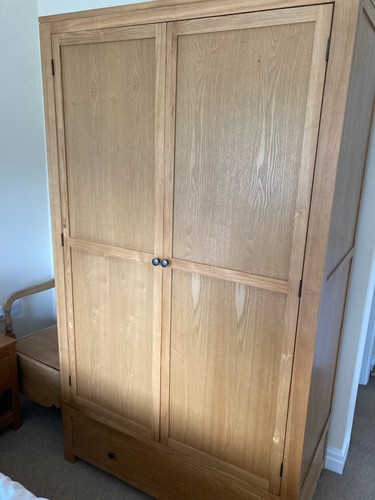 Solid Oak Wardrobe 2 doors Feather & Black | eBay UK