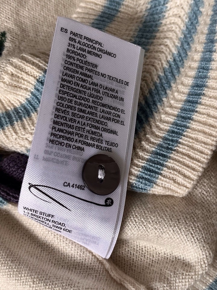 White Stuff Organic Cotton/mohair Bird Embroidered Cardigan UK 12 | eBay UK