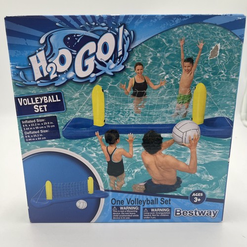 H2O Go! Inflatable Floating Volleyball Set Pool Water Game Includes ...
