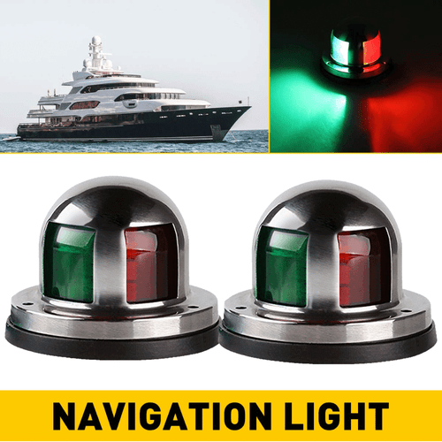 2Pcs LED Bow Navigation Lights For Marine Boat Pontoon 12V Stainless ...