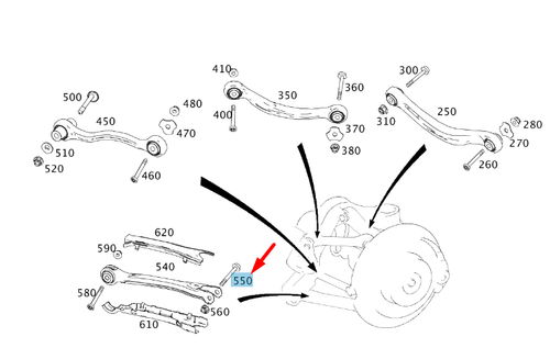 MERCEDES-BENZ C W204 Rear Thrust Arm Screw A0049900003 NEW GENUINE | eBay
