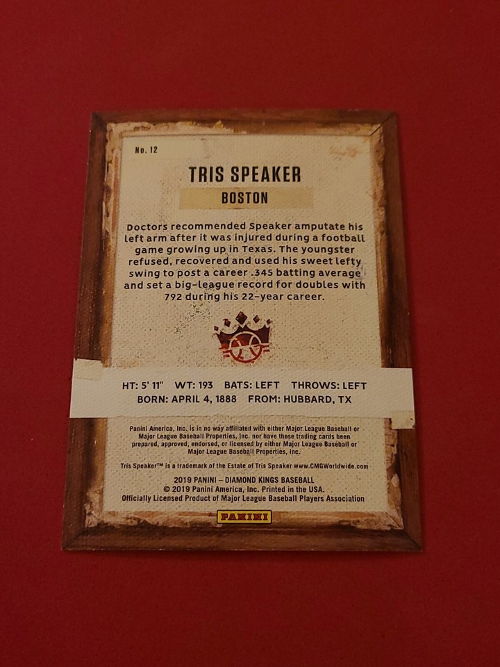2019 Tris Speaker Panini Diamond Kings #12 | eBay