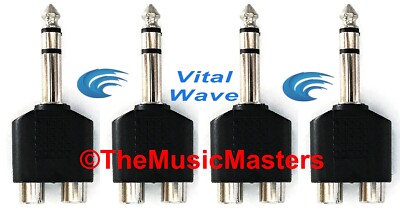 (4) 1/4 inch TRRS Male Plug to Dual RCA Jacks (F) Audio Cable Cord ...