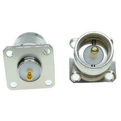 10X UHF male PL259 Plug Flange Panel chassis mount RF Coaxial connector ...