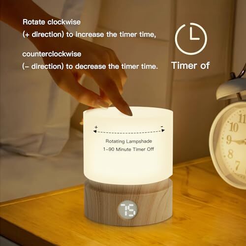 Small Table Lamp, Portable Dimmable Night Light with Timer for Kids ...