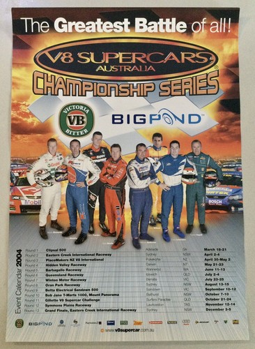 V8 Supercars Shell Championship Series Schedule Poster 2004 | eBay