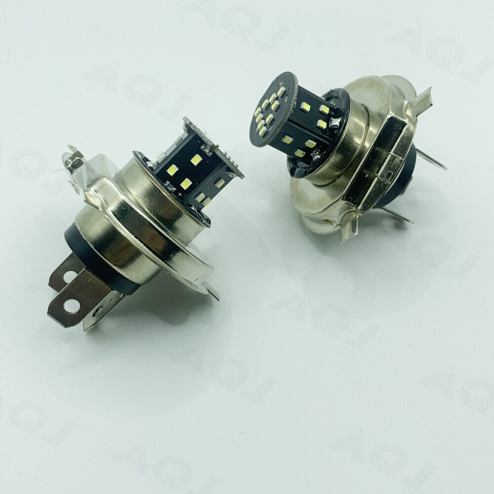 6 Volt LED Headlight Headlamp Clear Glass Light Lamp Bulbs 35W Pair H4 ...