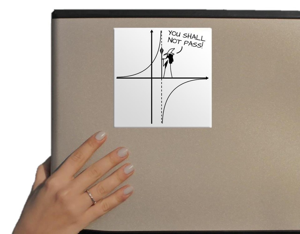 You Shall Not Pass Funny Math Joke Geometry Asymptote Graph Fridge Door ...