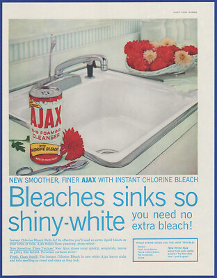 Vintage 1959 AJAX Chlorine Bleach Cleaner Cleanser Ephemera 1950's ...