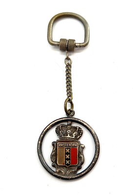 Vintage 1960's era AMSTERDAM Souvenir KEYCHAIN 90% Silver | eBay
