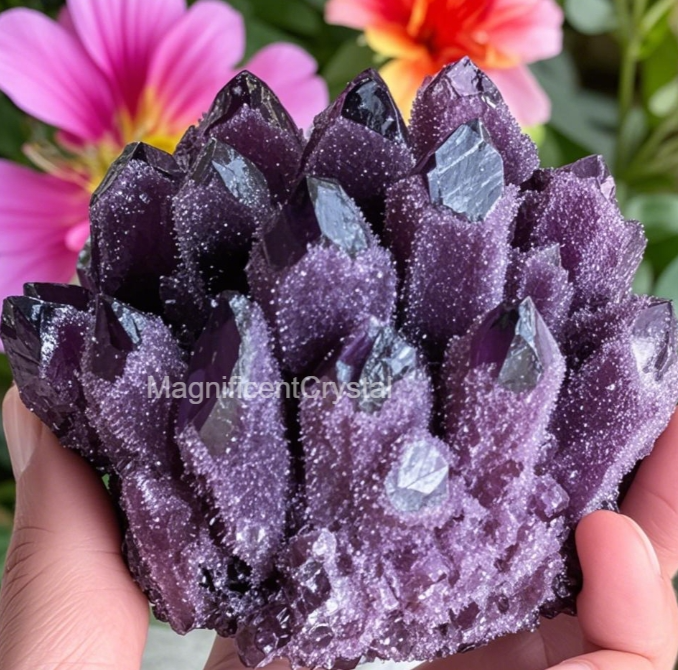 300G+Rare Dark Purple Quartz Cluster Raw Rock Amethyst Geode Home Reiki ...