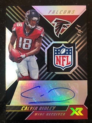 2018 Panini XR Calvin Ridley Rookie Patch Auto Laundry Tag NFL SHIELD ...