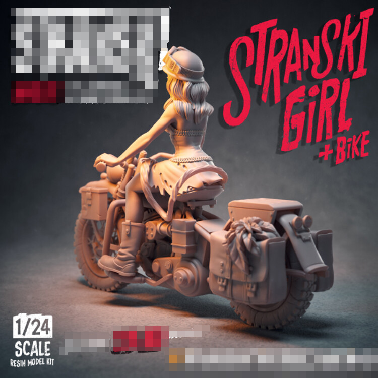 1/24 resin figures model Motorcycle girl Unassembled Unpainted | eBay