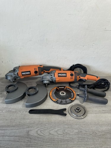 Lot Of 2 (BROKEN, FOR PARTS) RIDGID R10202 7" Twist Handle Corded Angle ...