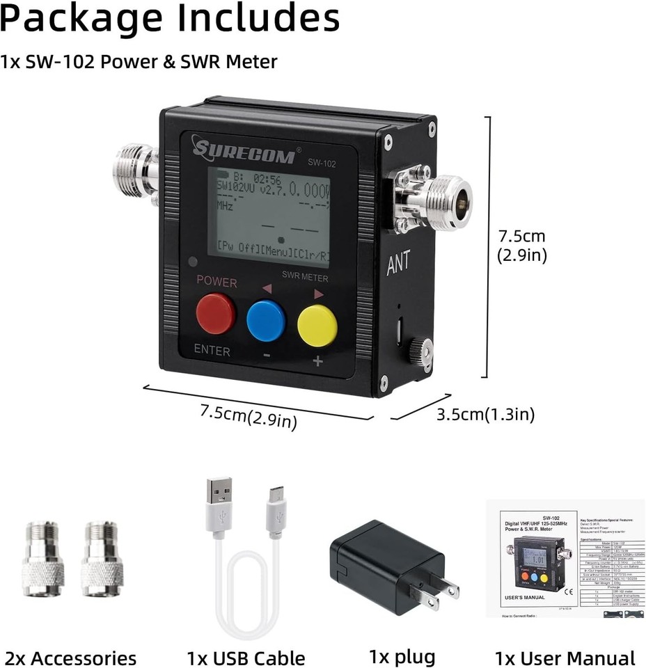 SW-102 Digital Antenna Power Meter - Unmatched Precision for VHF/UHF ...