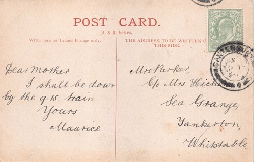 FAMILY HISTORY - GENEALOGY POSTCARD - PARKER - TANKERTON THE GRANGE ...