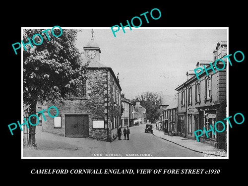 OLD 8x6 HISTORIC PHOTO CAMELFORD CORNWALL ENGLAND VIEW OF FORE ST c1930 ...