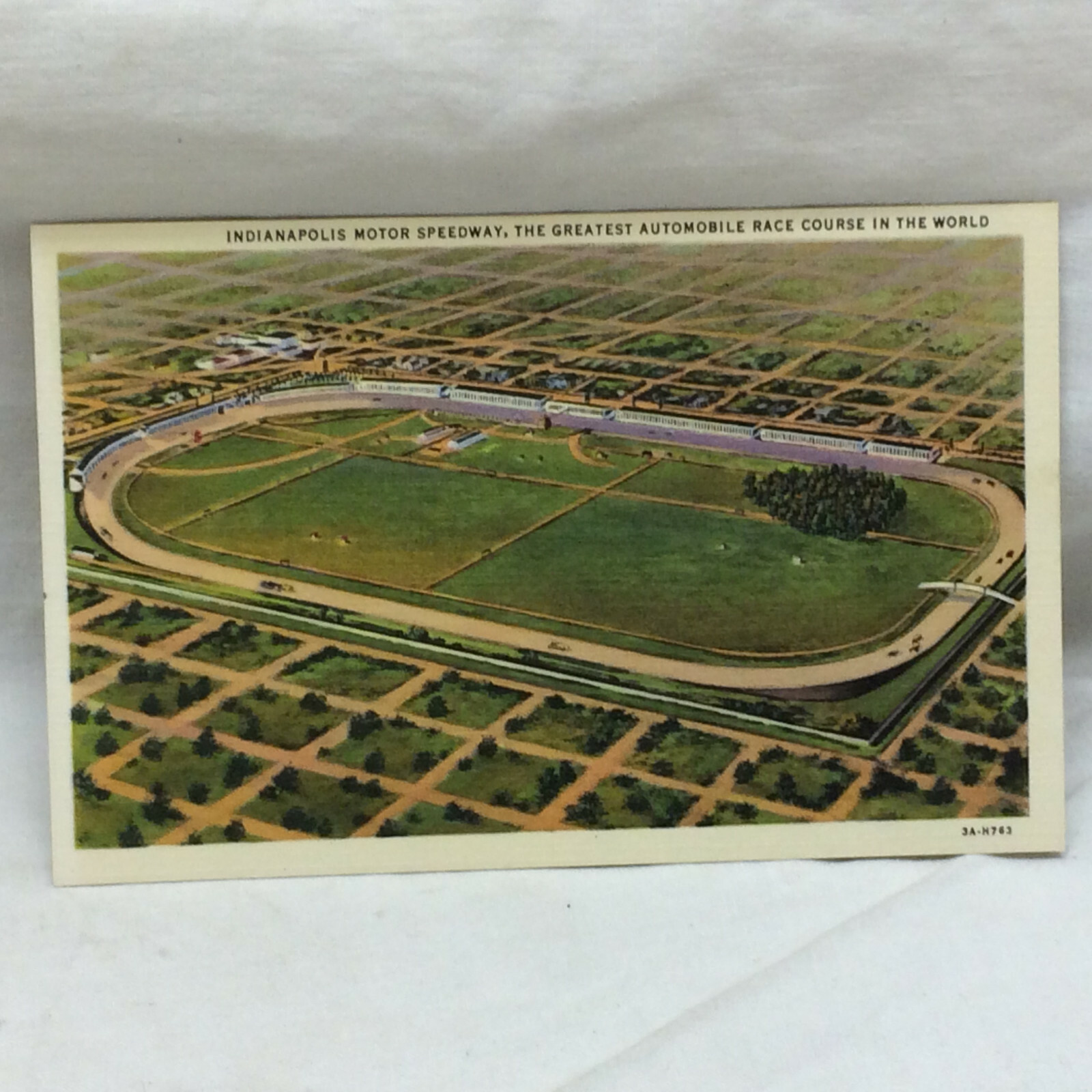 Vintage Postcard Indianapolis Motor Speedway Race Track Aerial Scene ...