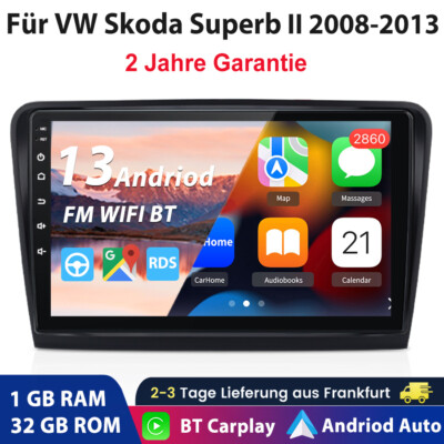 Andriod 13 autoradio Für Skoda Superb II 3T4 3T5 2008-2013 GPS Navi CarPlay dab+ | eBay