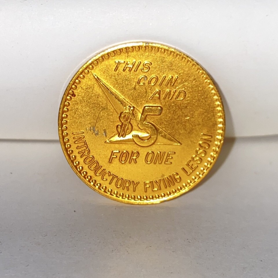 Vintage Piper Aircraft Bronze Plated Aluminum $5 Piper Pilot Flying ...