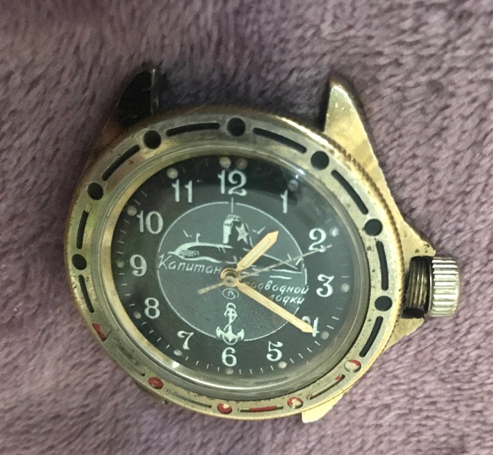 Rare Vintage Volstok Russian Military Submarine wind up wrist watch ...