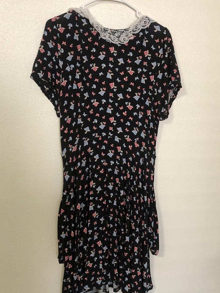 Hot Topic Dress Mushroom Butterfly cottagecore Goth Stretch Womens XXL ...