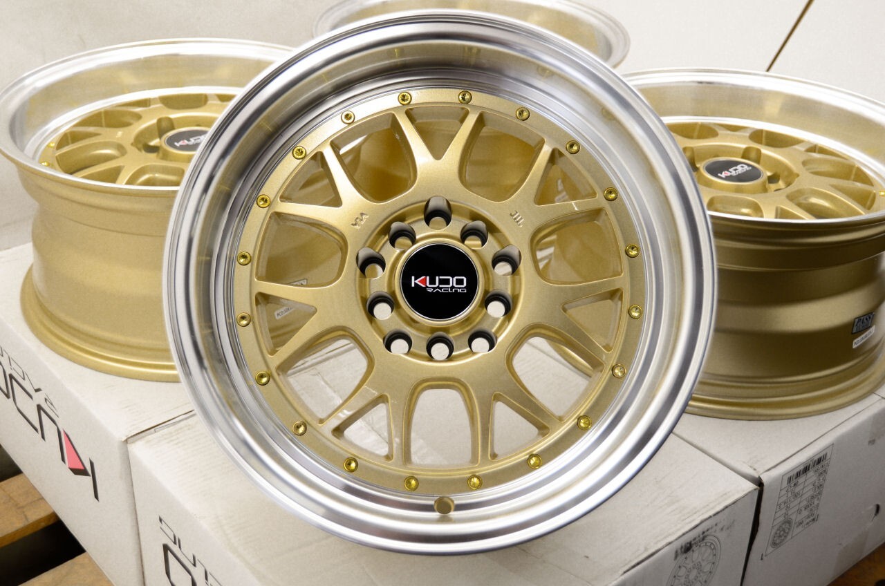 15x8 Wheels Rims 5x100 5x114.3 Gold Honda Civic Camry Corolla Lancer ...