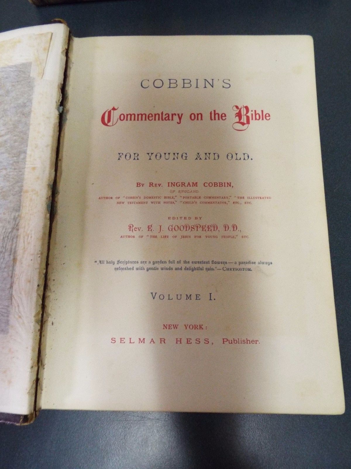 Cobbin's Commentary on the Bible - 2 Volumes - Rev. Ingram Cobbin ...