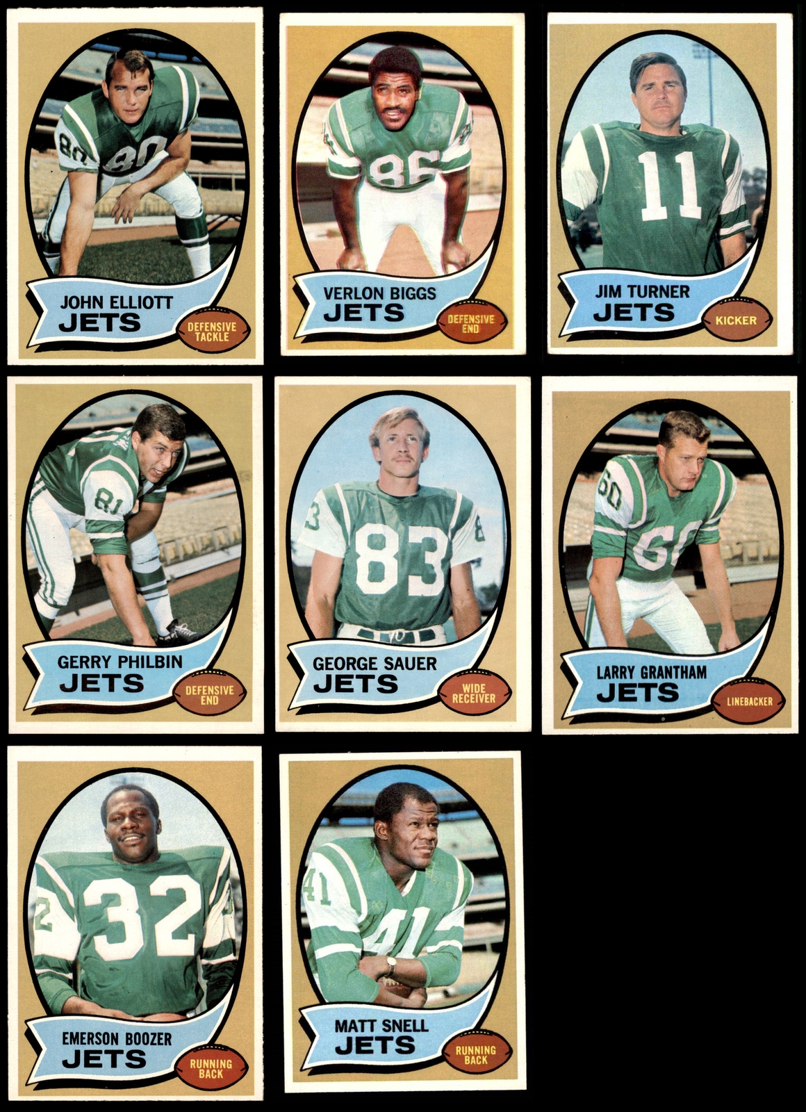 1970 Topps New York Jets Team Set w/o Namath w/o #150 Joe Namath 5.5 ...