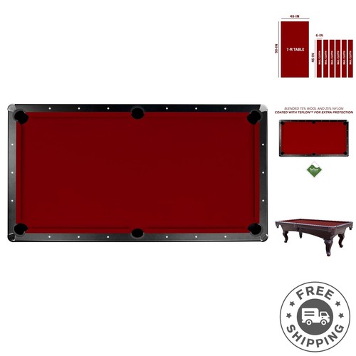 High-Performance Burgundy Pool Table Felt: Saturn II 90" x 48 ...