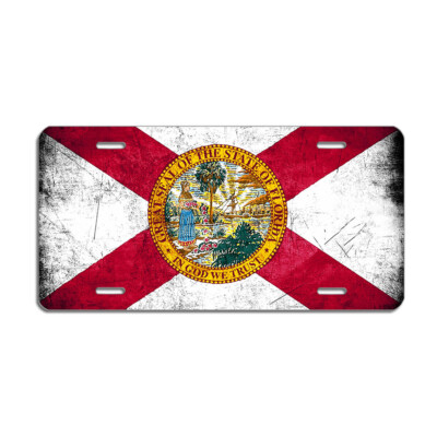 Rustic Florida State Flag License Plate - Decorative Car Tag, 6x12 ...