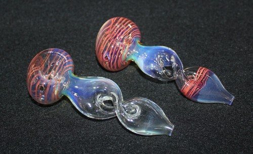 4 ½” INFINITY RED Color Changing Tobacco Smoking Glass Pipe Twist Glass ...