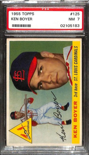 1955 TOPPS #125 KEN BOYER PSA 7 NM 02105183 | eBay
