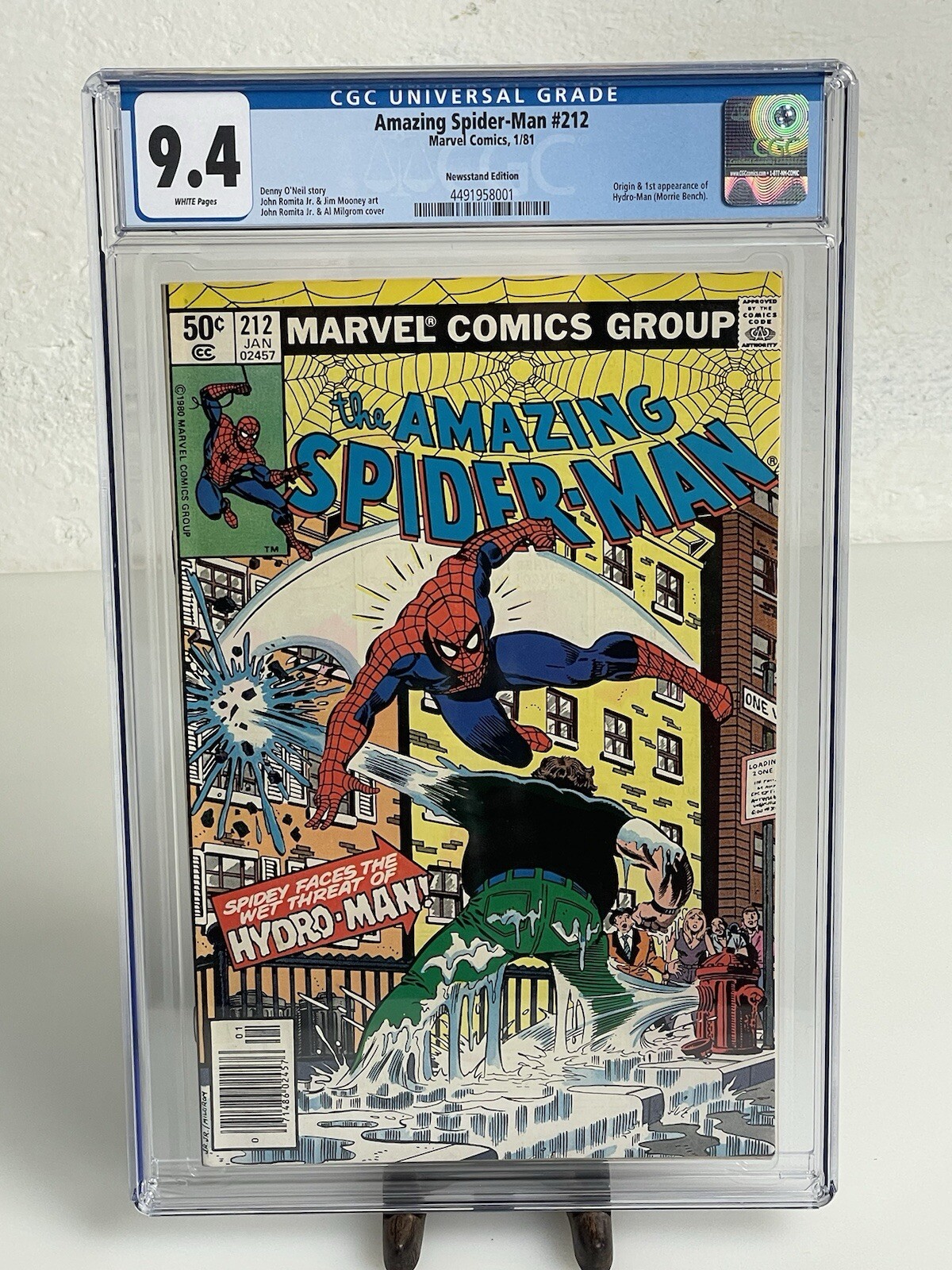 Amazing SpiderMan #212 CGC 9.4 Marvel 1981 Origin 1st App Hydro-Man ...