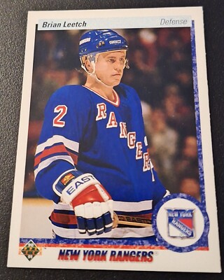 1990-91 Upper Deck BRIAN LEETCH Rookie RC #253 NM-MINT New York Rangers ...