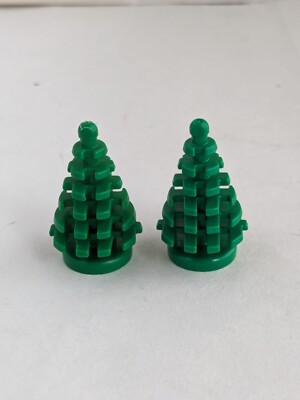 LEGO Set of 2 part 2435 GREEN Plant Small Pine Tree 2x2x4 Vintage | eBay