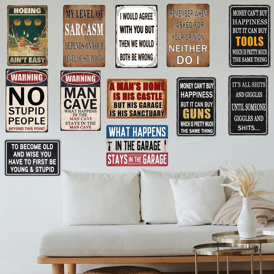 Funny Man Cave Signs Funny Sarcastic Men Metal Tin Sign Mancave Signs ...