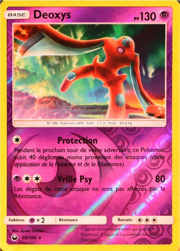 carte Pokémon 68/168 Deoxys - Reverse SL7 - Soleil et Lune - Tempête ...
