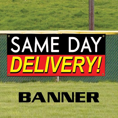 Same Day Delivery Advertising Vinyl Banner Sign With Metal Grommets | eBay