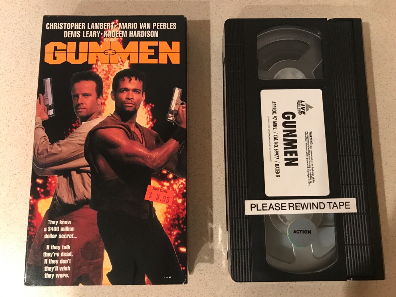 Gunmen (VHS 1994) Christopher Lambert, Mario Van Peebles, Denis Leary ...