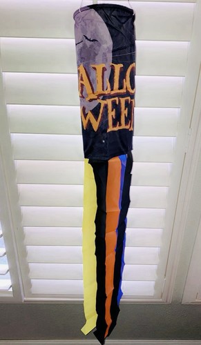 HALLOWEEN Windsock, Full Moon, Bats, Witches, Spider Webs, Outdoor ...