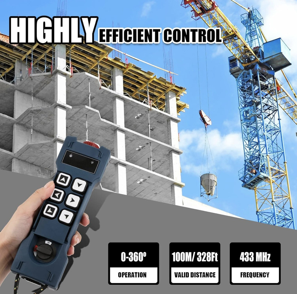 Upgraded Wireless Crane Remote Control 6 Button 12v Industrial Crane ...