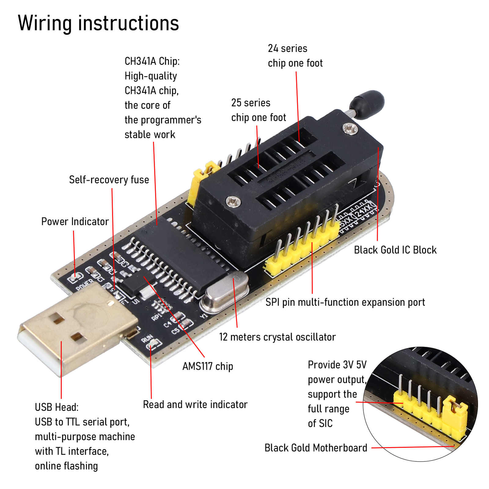 Flash Chip Test Clip Set Programmer Mainboard With SOIC/SOP Pin Format ...