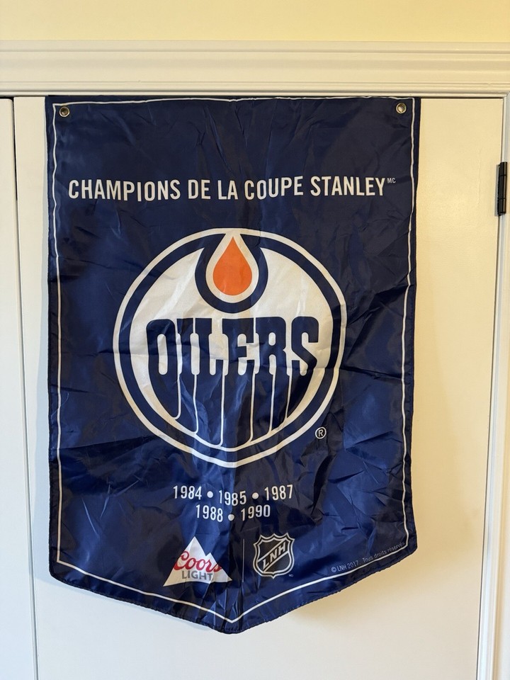 Edmonton Oilers NHL Stanley Cup Champions Coors Light Flag Banner ...