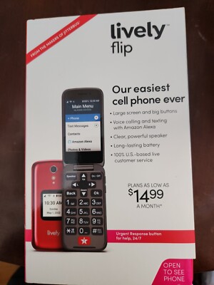 Lively Flip Phone - Easy-To-Use Flip Phone - #4053SJ7RED-8IN ...