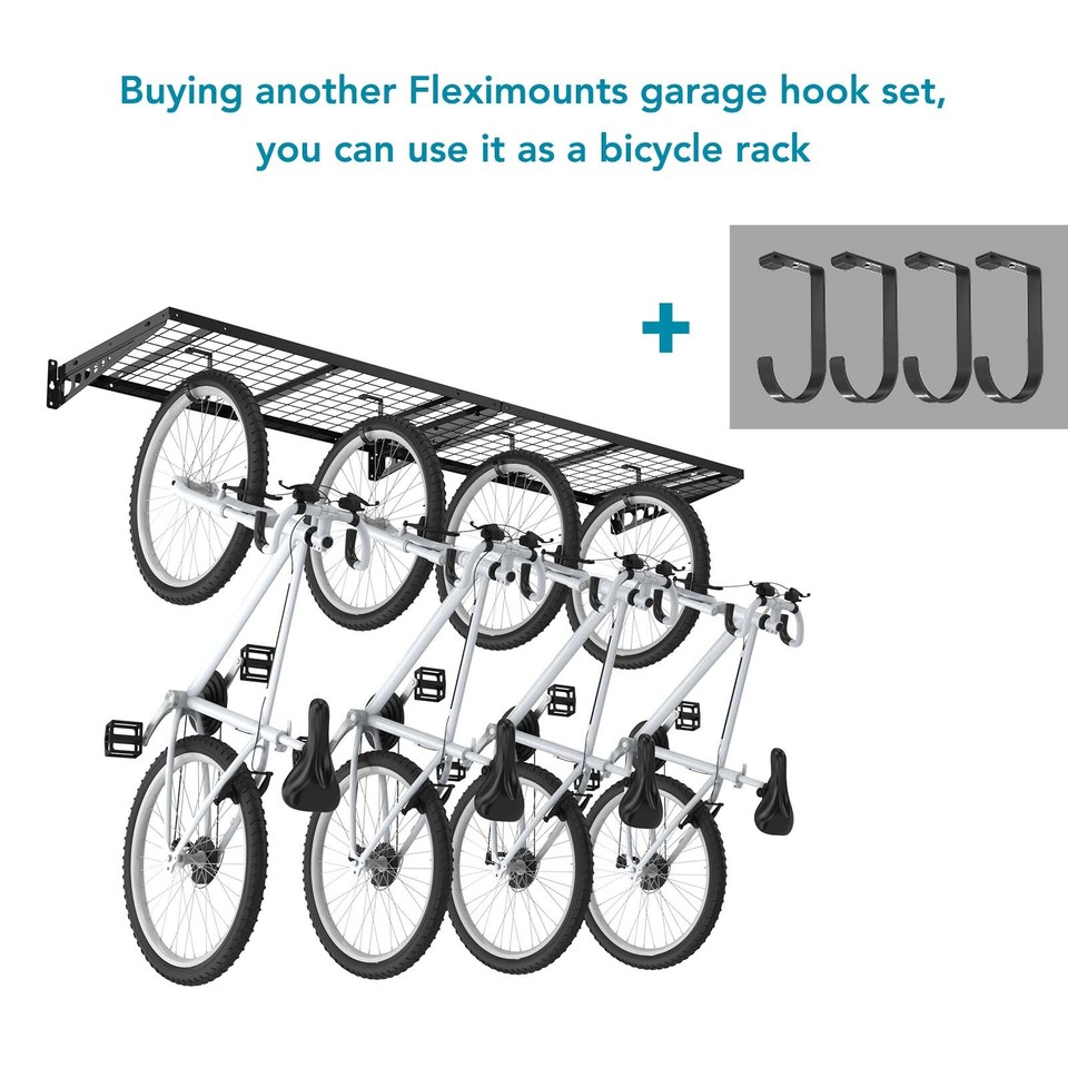 STOREADY 2-Pack 2x4ft Bike Storage Rack Garage Wall Shelves 220lbs ...