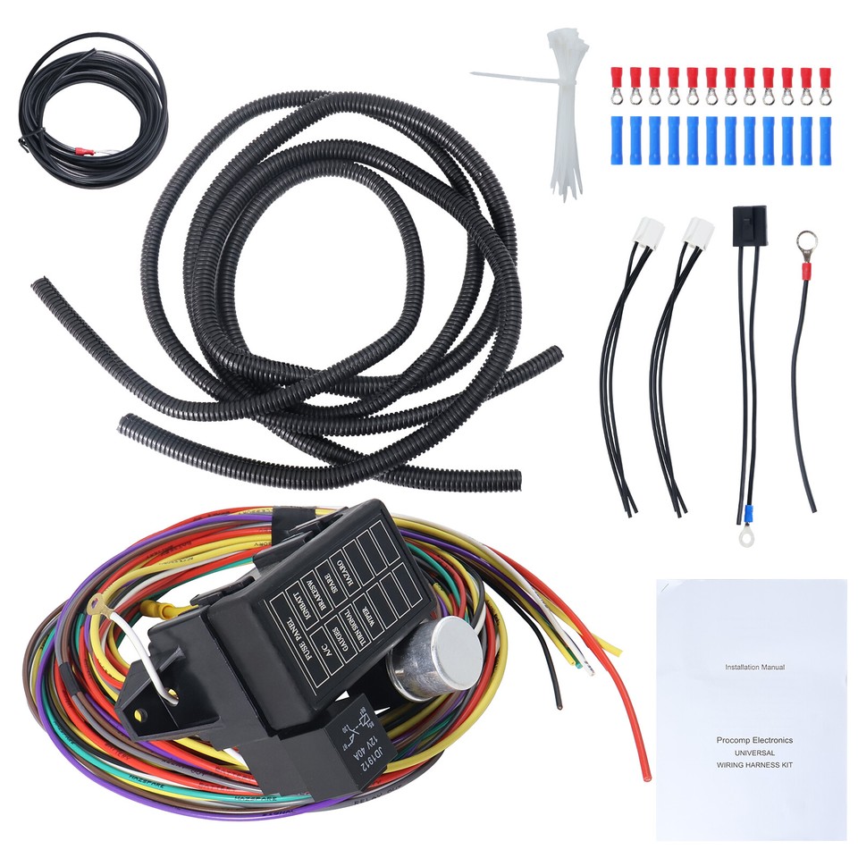 8 Circuit Wire Wiring Harness Street Rat Hot Rod Basic Starter Kit | eBay